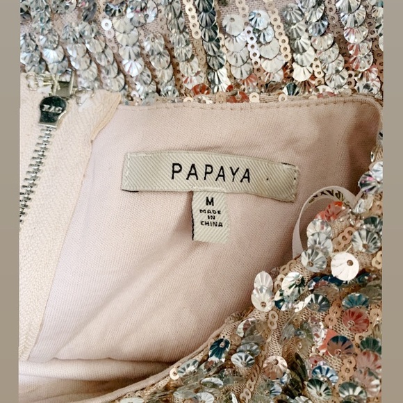 Papaya | Dresses | Papaya Shimmery Cocktail Dress Size M | Poshmark